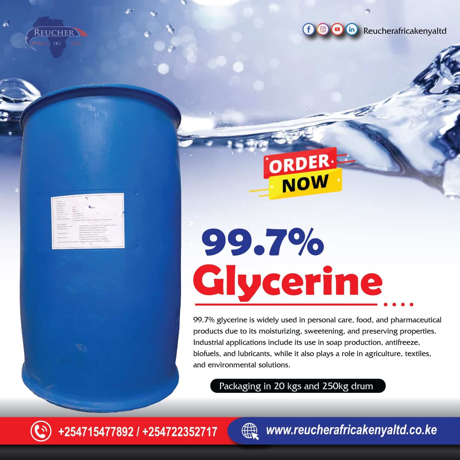 Glycerine - REUCHER AFRICA KENYA LIMITED